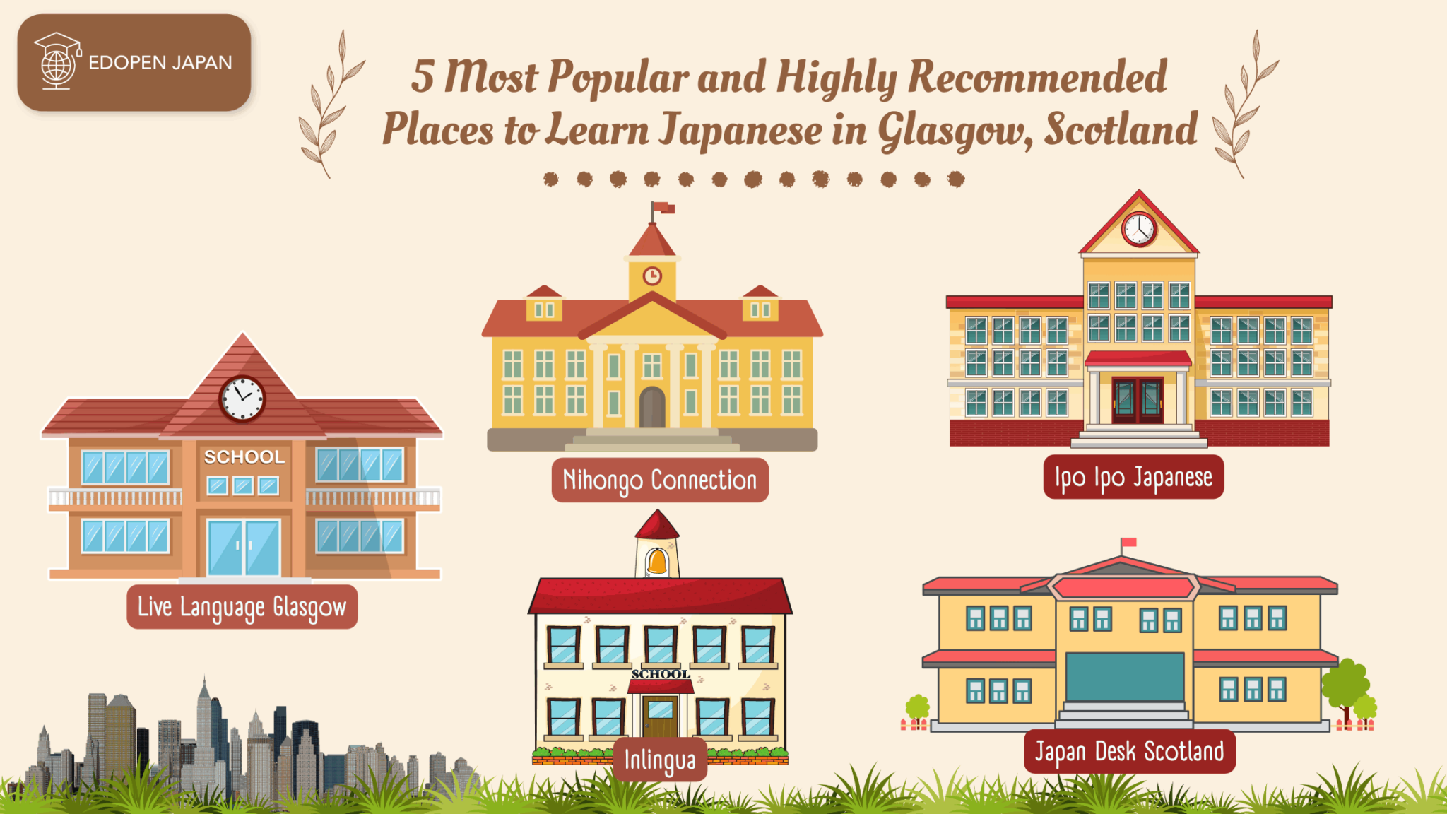 5 Most Popular Places to Learn Japanese in Glasgow, Scotland - EDOPEN Japan